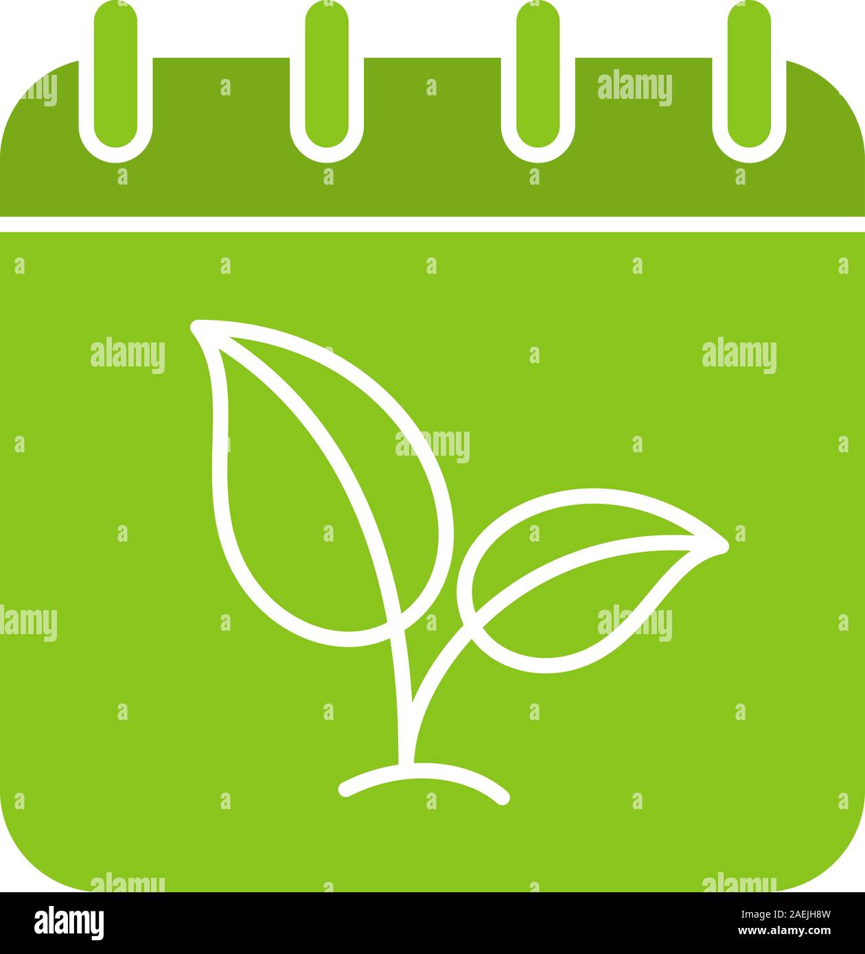 World's Environment Day glyph color icon. Calendar page with plant ...