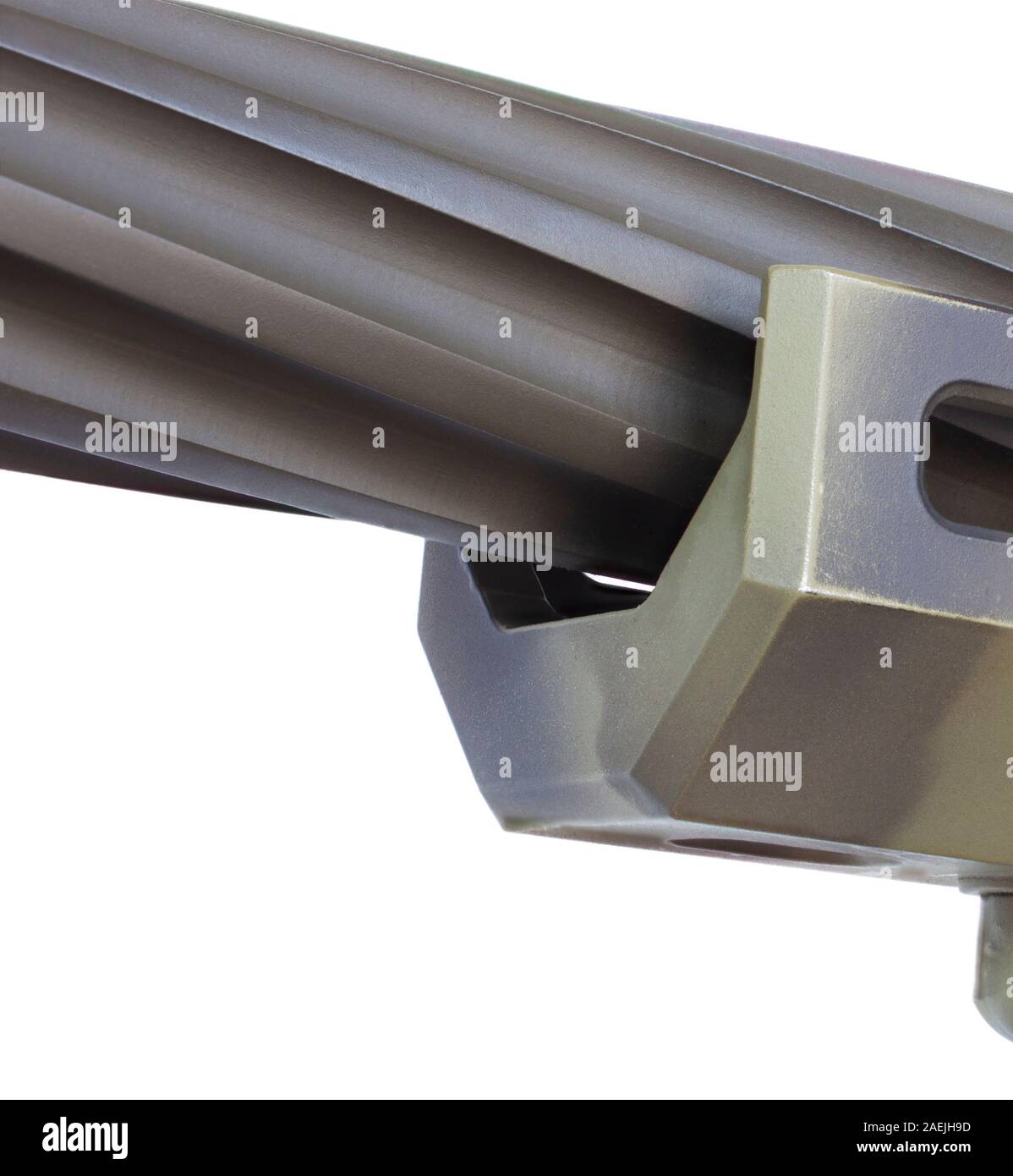 Free floated rifle barrel that is fluted isolated on white Stock Photo ...