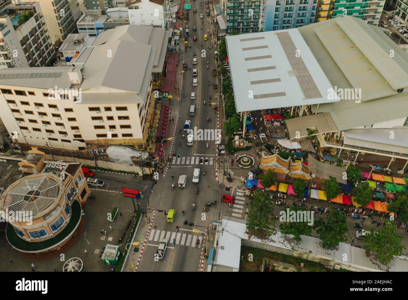 Patong City and Beach life with cars and boats in Thailand Phuket ...