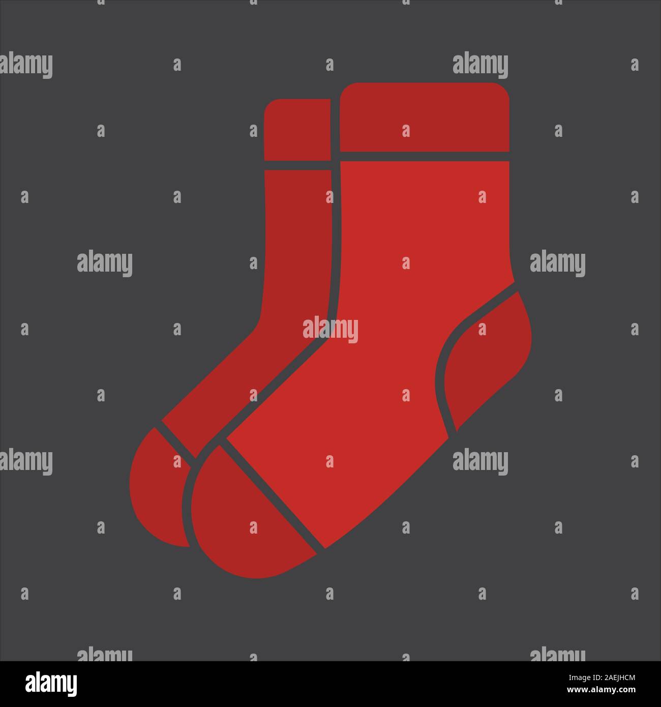 Warm socks glyph color icon. Socks pair. Silhouette symbol on black ...