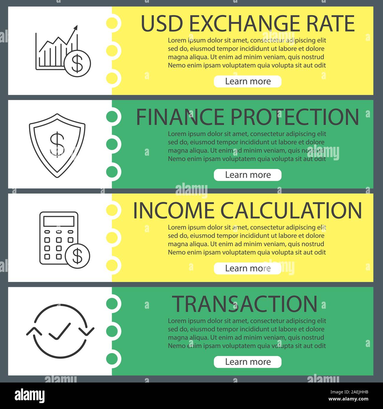 Economics web banner templates set. Market growth chart, finance ...