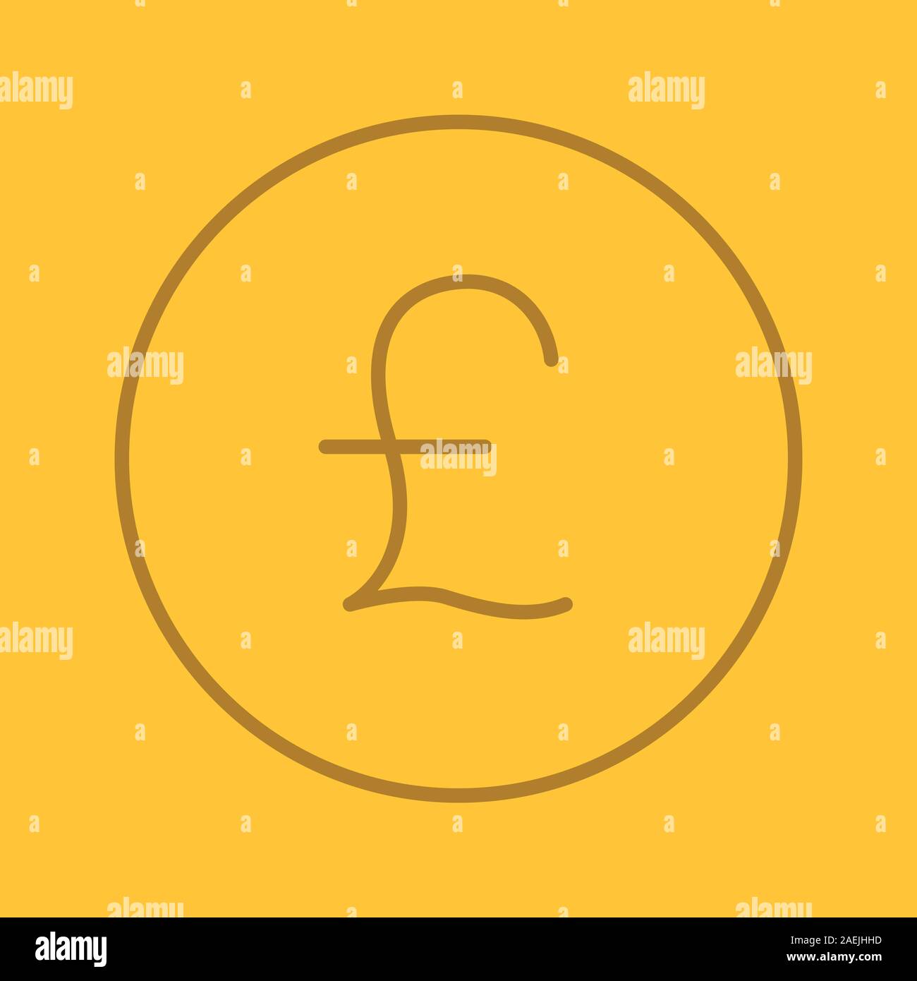 Pound color linear icon. Great Britain national currency. Thin line ...