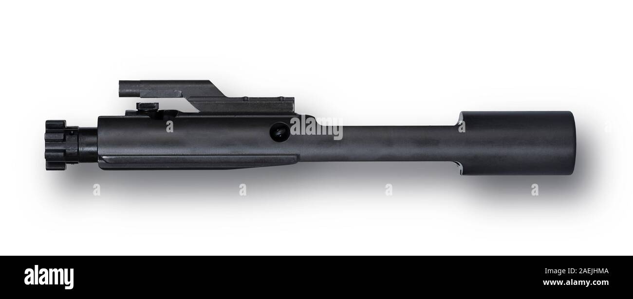 AR-15 bolt carrier group on white with a shadow behind Stock Photo - Alamy