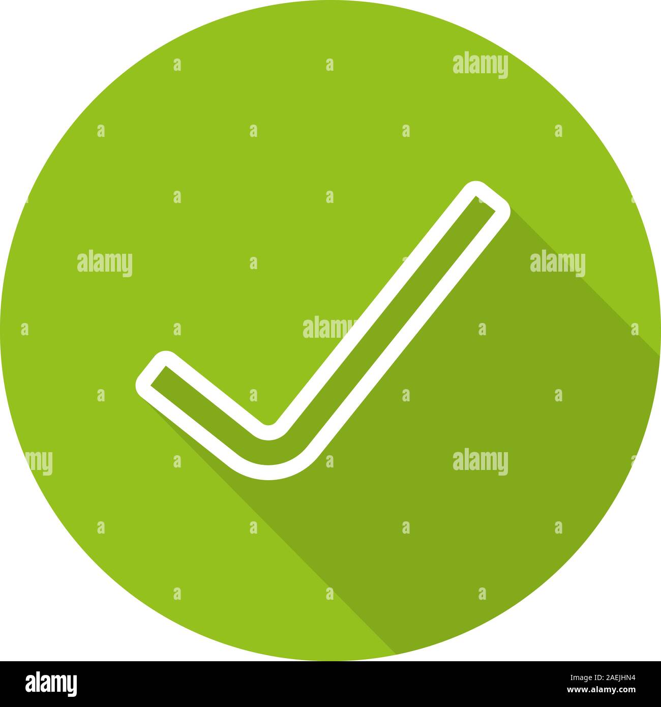 Tick flat linear long shadow icon. Confirmation check mark. Accept and ...