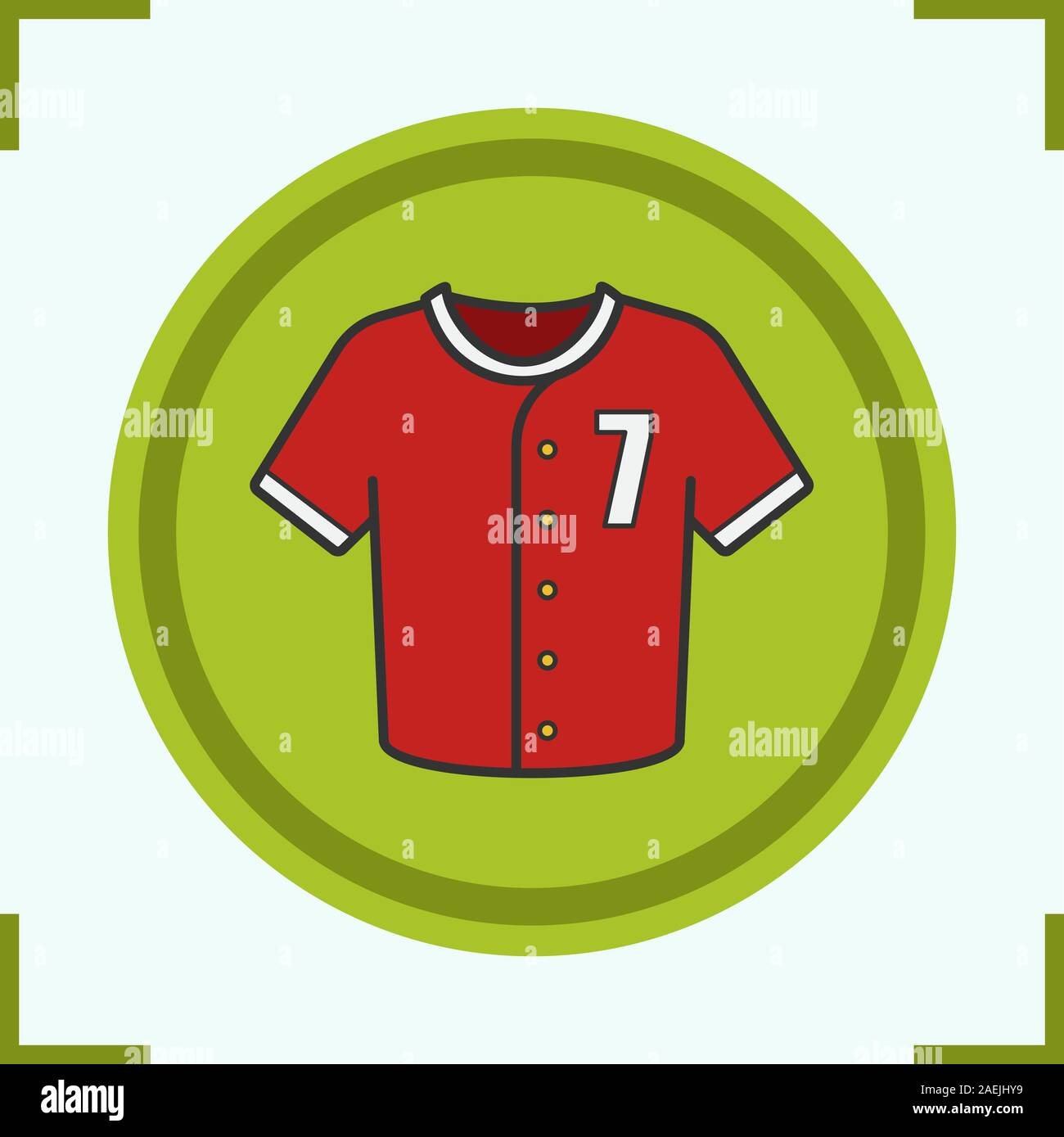 Baseball player's t-shirt color icon. Isolated vector illustration ...