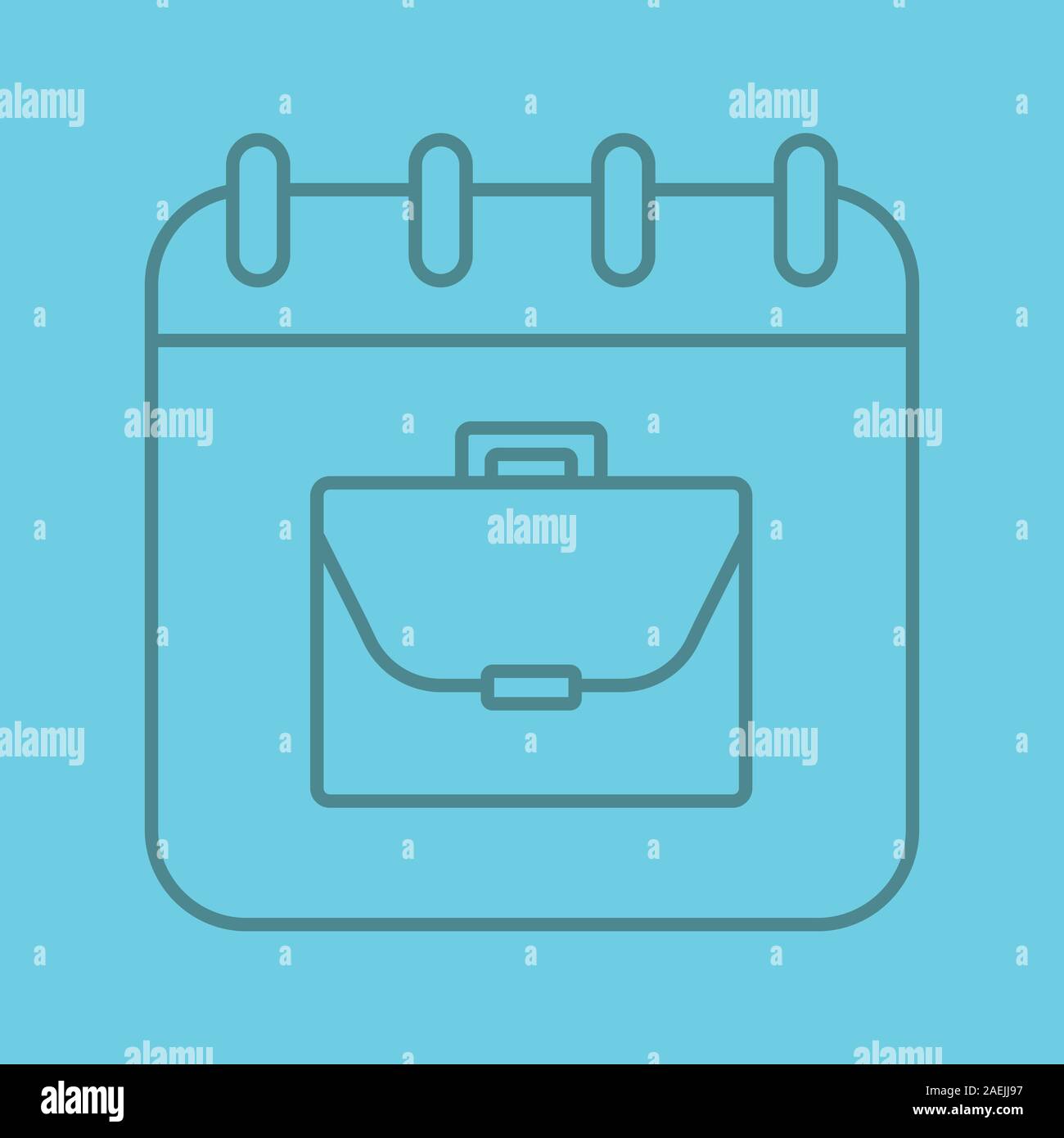 Work schedule color linear icon. Calendar page with briefcase. Thin ...