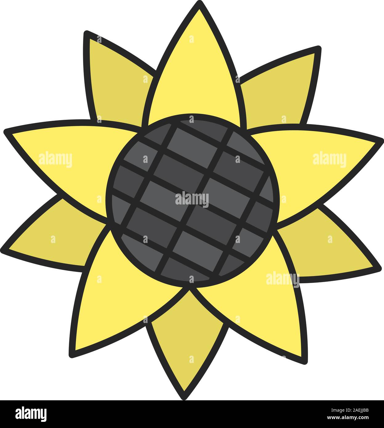 Sunflower head color icon. Isolated vector illustration Stock Vector ...