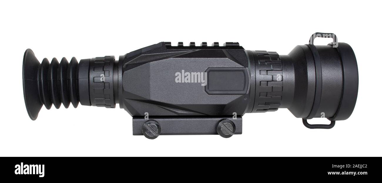 Rifle scope that can see in the dark isolated on a white background ...