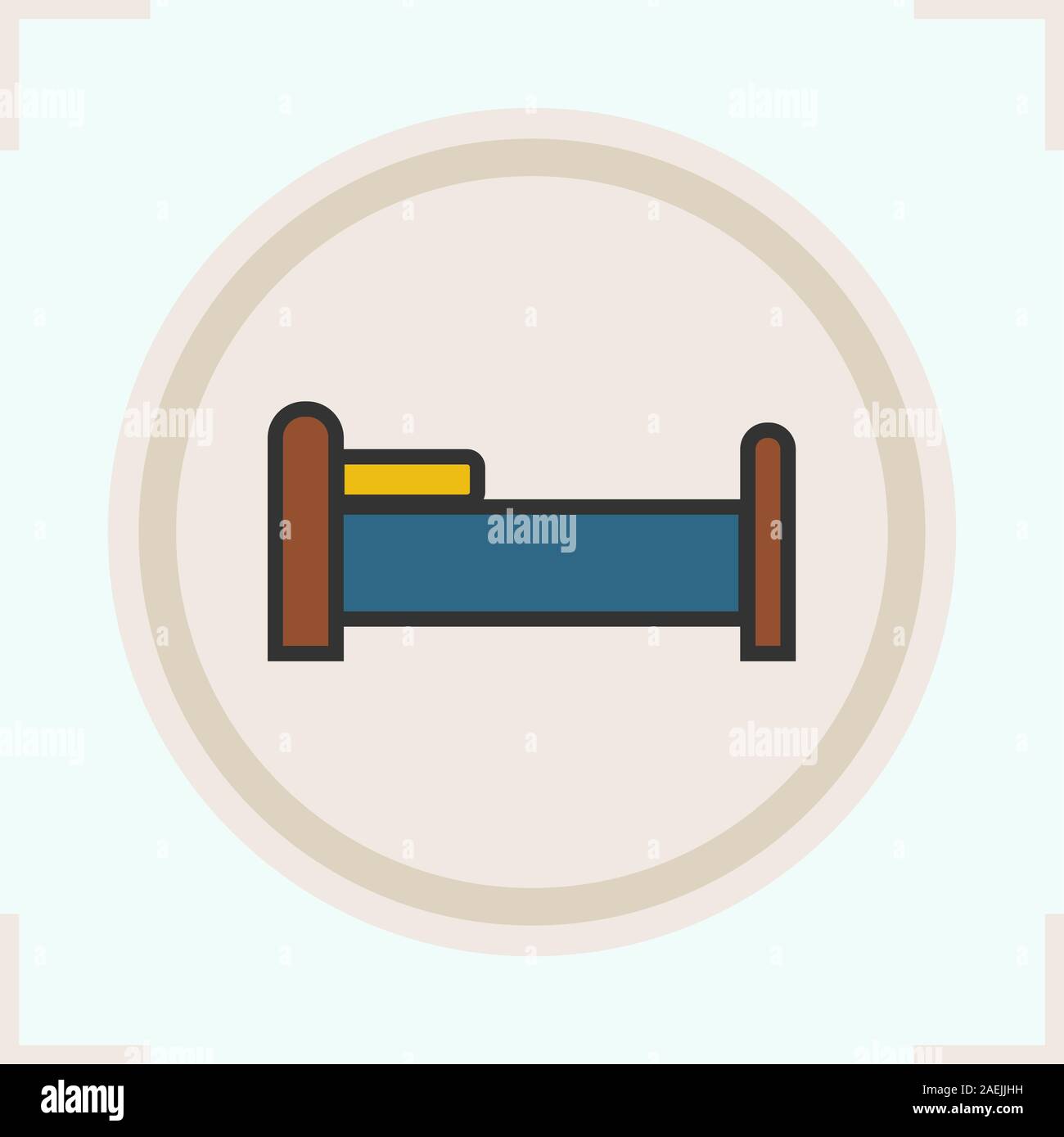 Bed color icon. Isolated vector illustration Stock Vector Image & Art ...