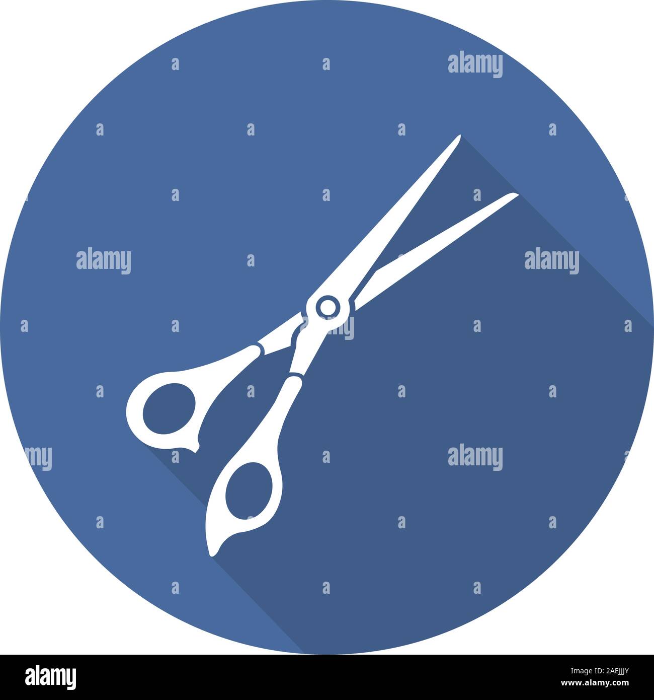 Scissors flat design long shadow glyph icon. Shears. Vector silhouette ...