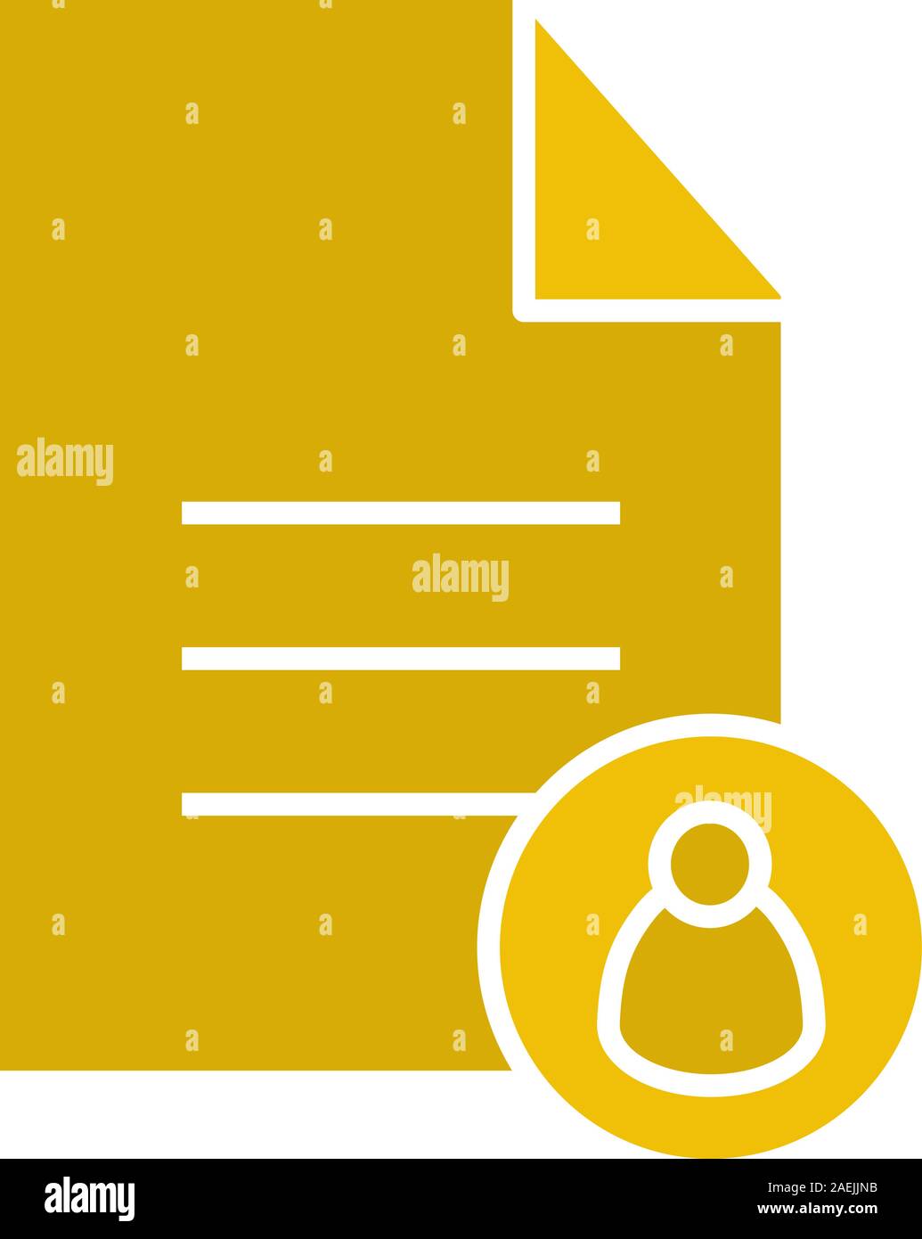 Personal document glyph color icon. Document with user. Silhouette ...