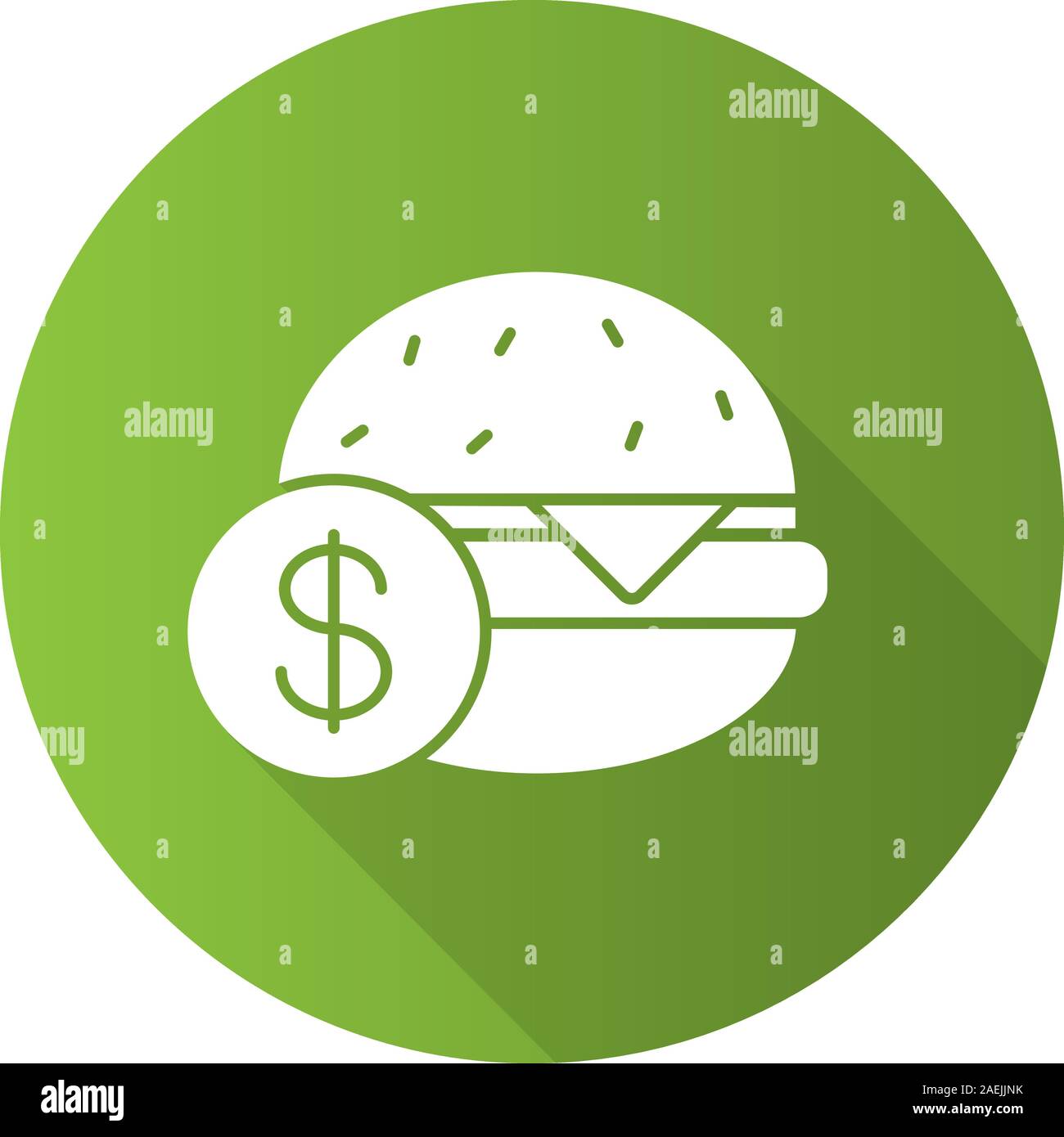 Buy hamburger flat design long shadow glyph icon. Burger price. Vector ...
