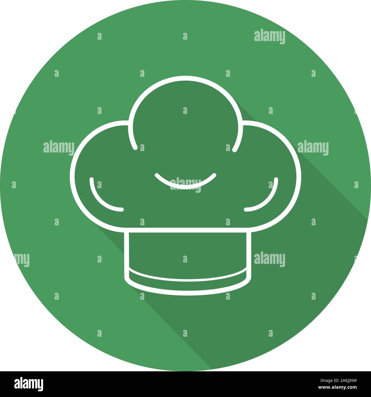 Chef's hat flat linear long shadow icon. Toque. Vector outline symbol ...