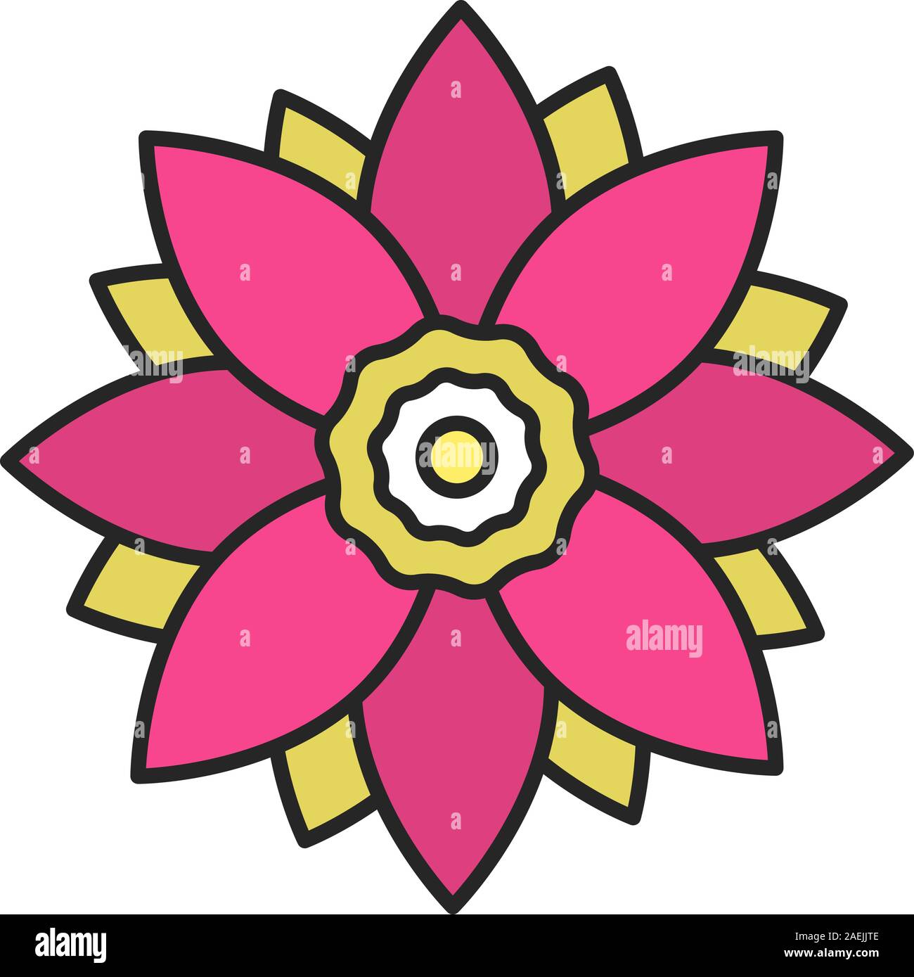 Lotus flower color icon. Isolated vector illustration Stock Vector ...