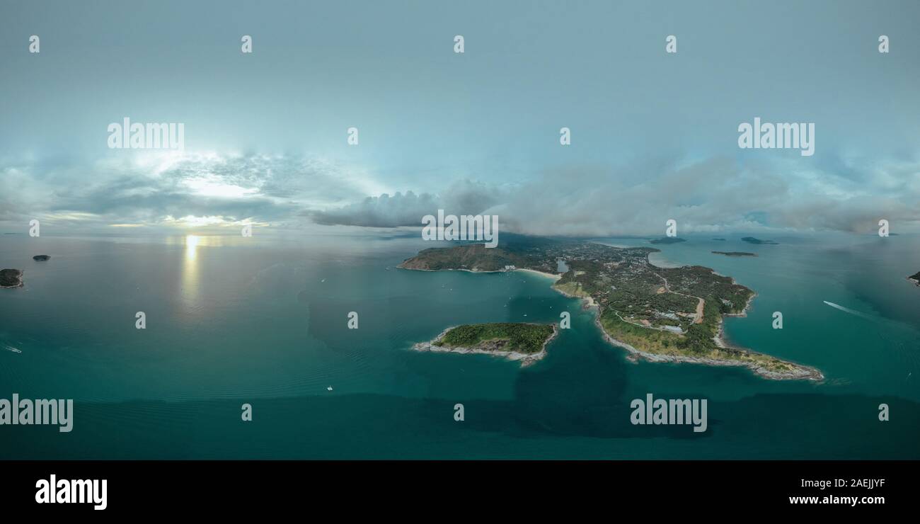 360 VR Panorama, Tropical Island, Blue Sea and city life in Thailand ...