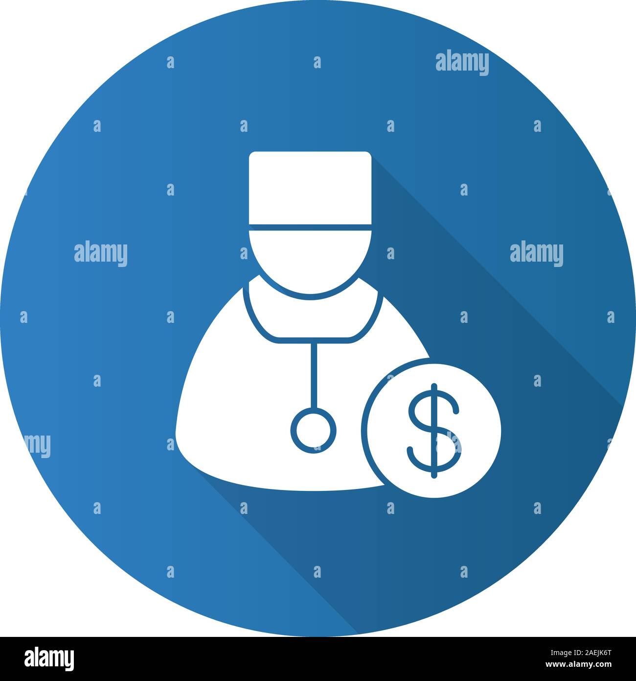 Doctor services flat design long shadow glyph icon. Therapist with ...