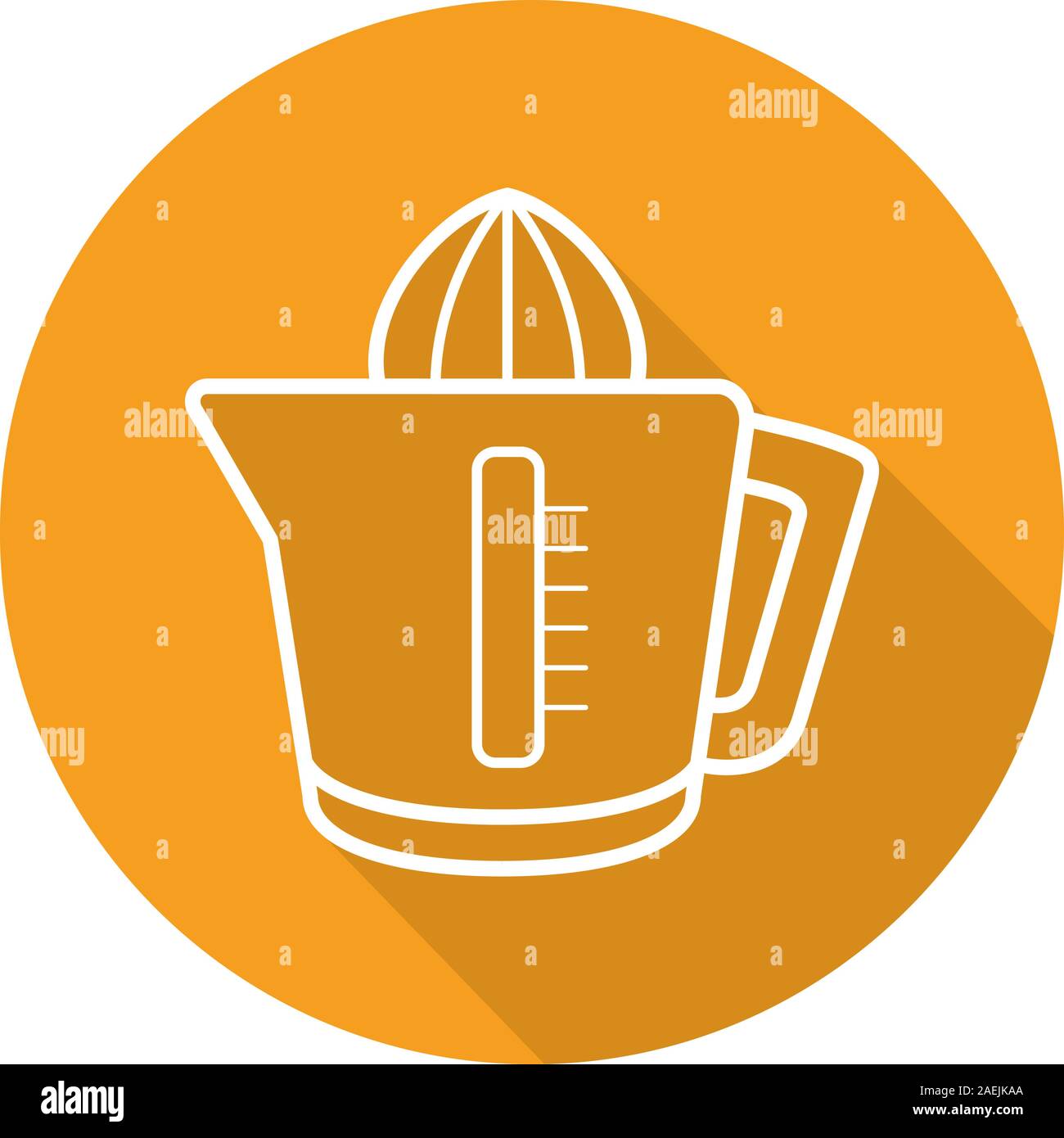 Juicer flat linear long shadow icon. Squeezer. Vector outline symbol ...