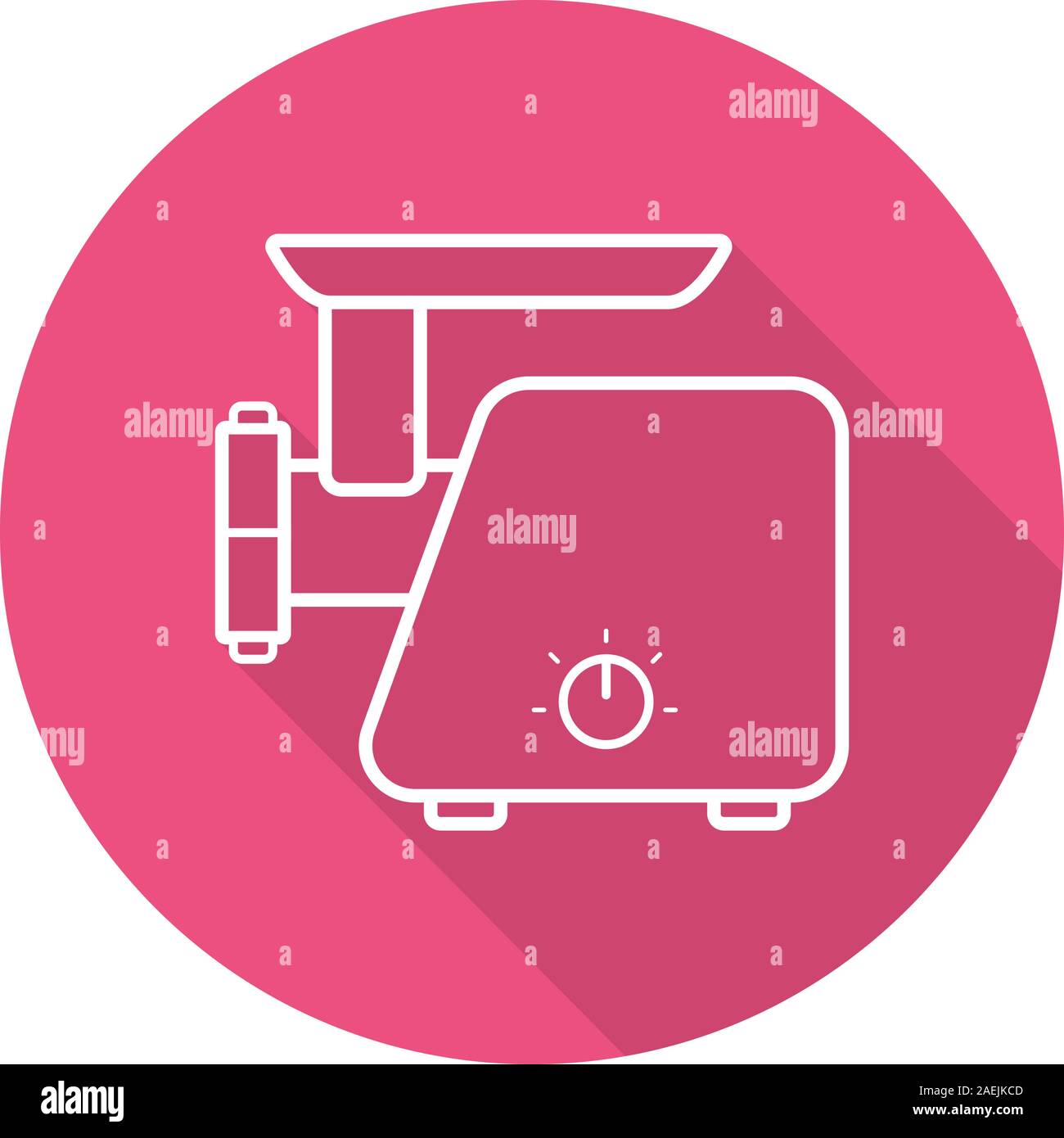 Meat grinder flat linear long shadow icon. Electric mincer. Vector ...