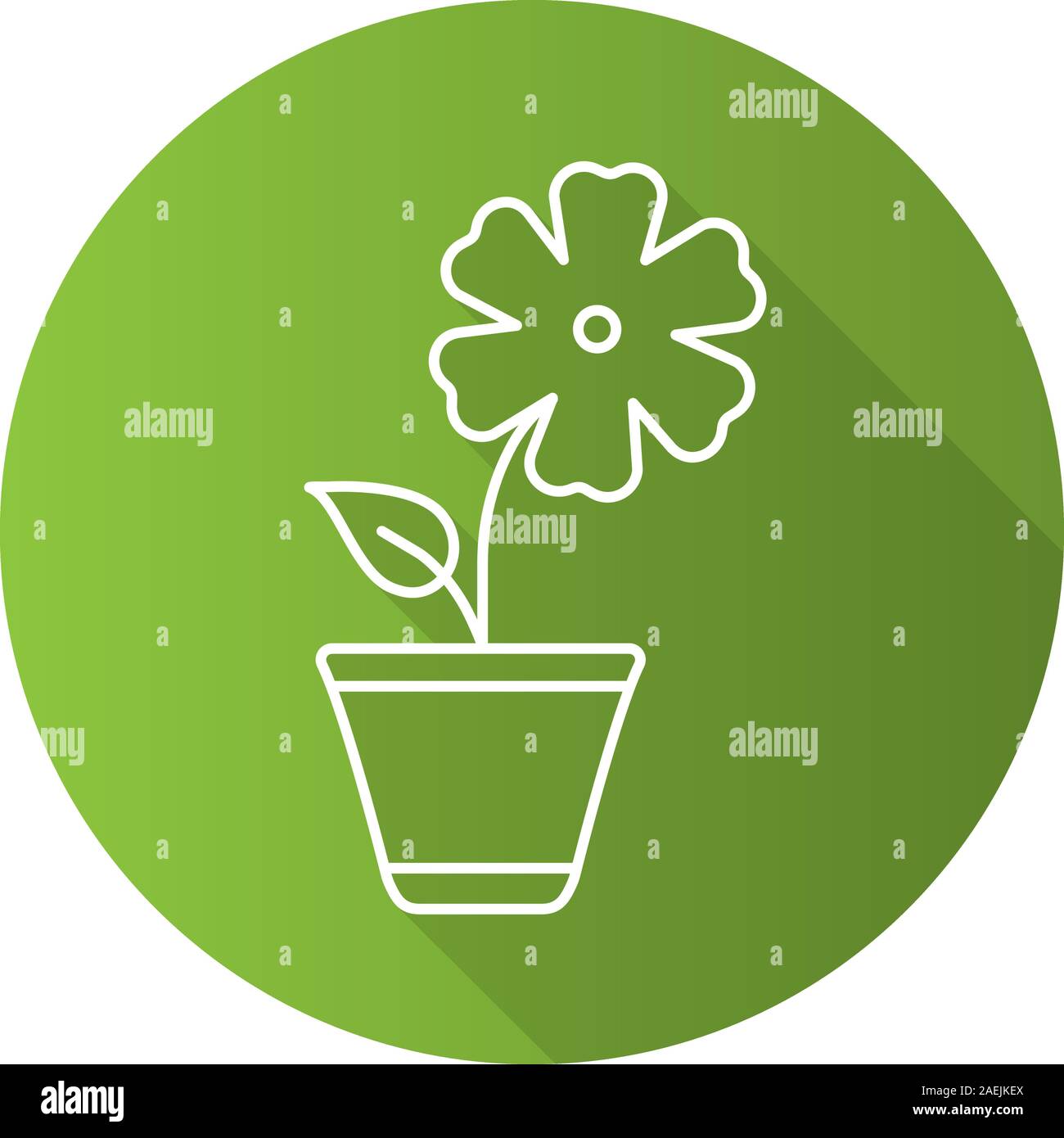 Hibiscus flat linear long shadow icon. Vector outline symbol Stock ...