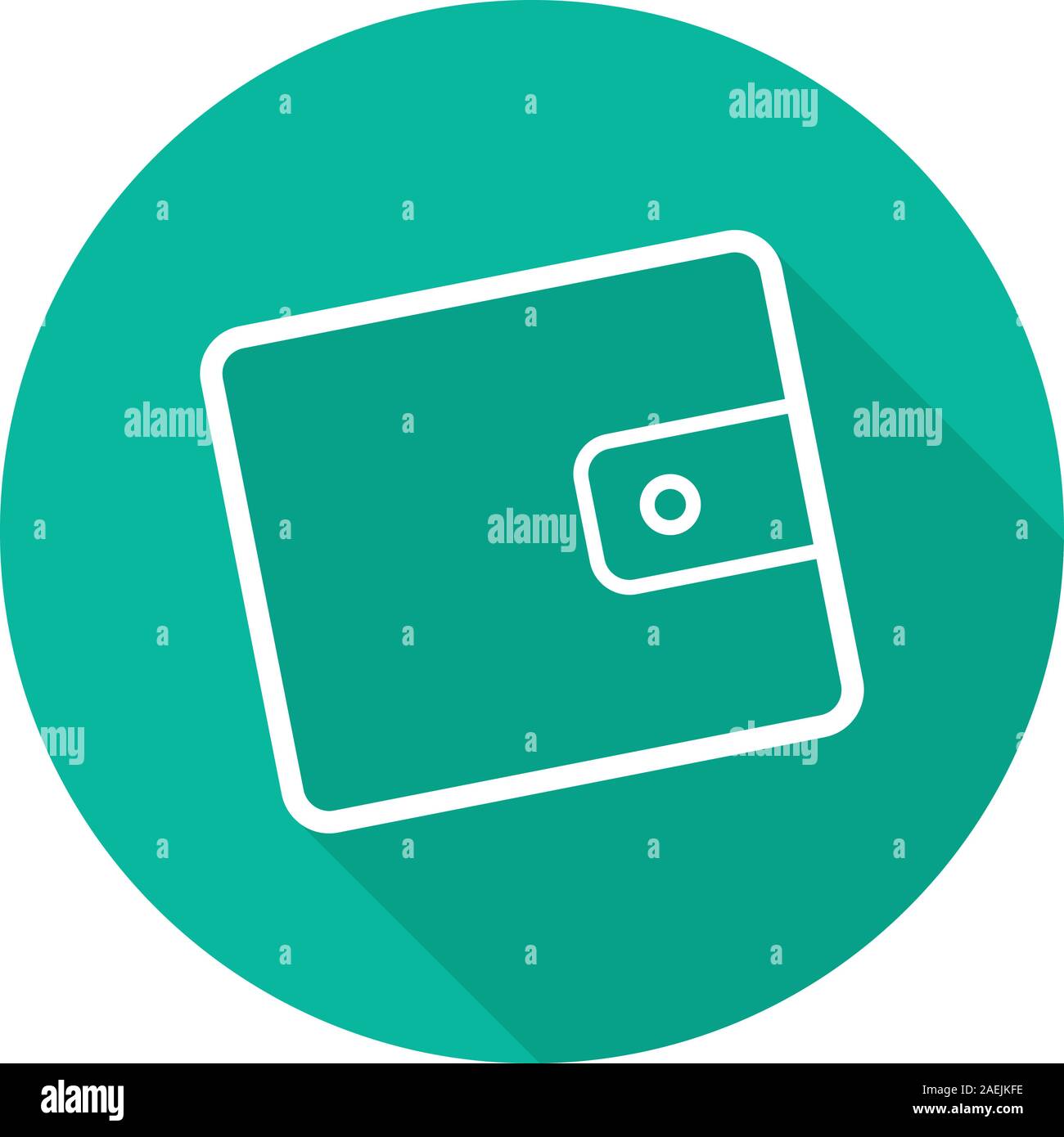 Wallet flat linear long shadow icon. Men's purse. Vector outline symbol ...