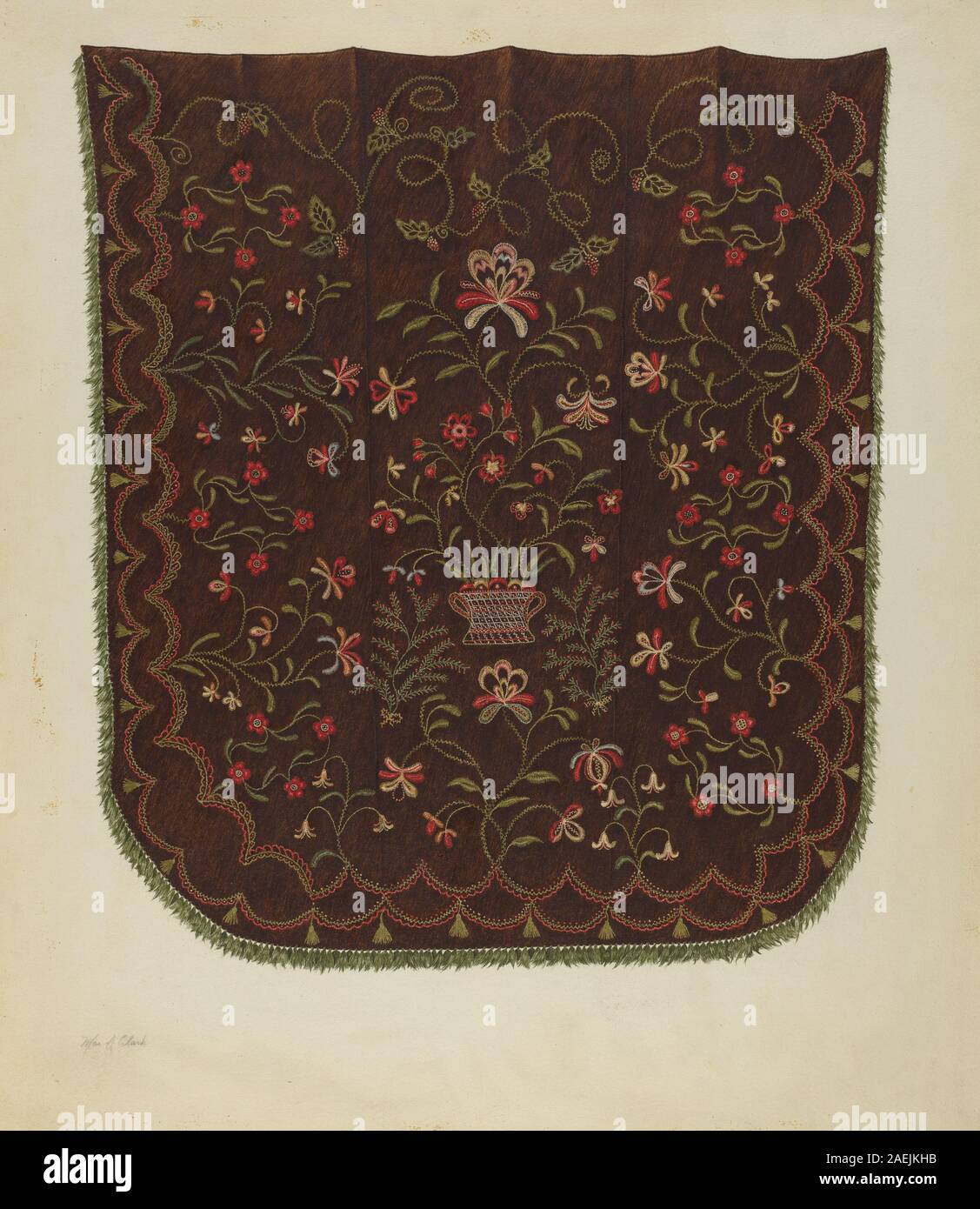 Mae A Clarke's Coverlet, created between 1935 and 1942, shows a textile ...
