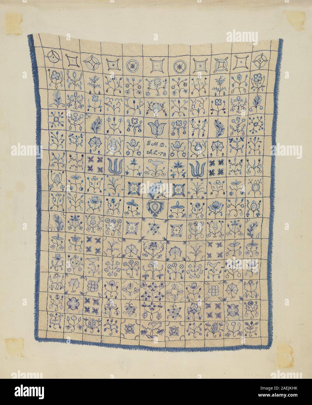 Mae A Clarke, Embroidered Coverlet, c 1936 Embroidered Coverlet; circa ...