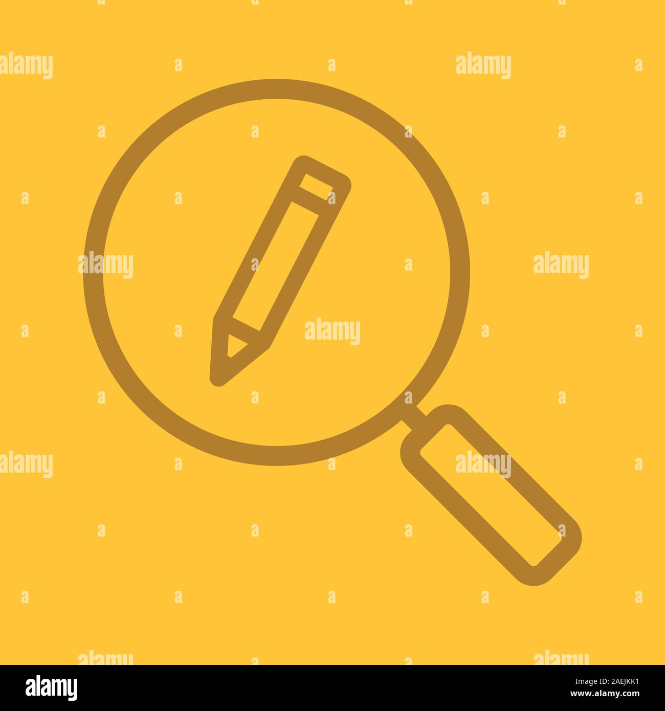 Magnifying glass with pencil linear icon. Search. Thin line outline ...