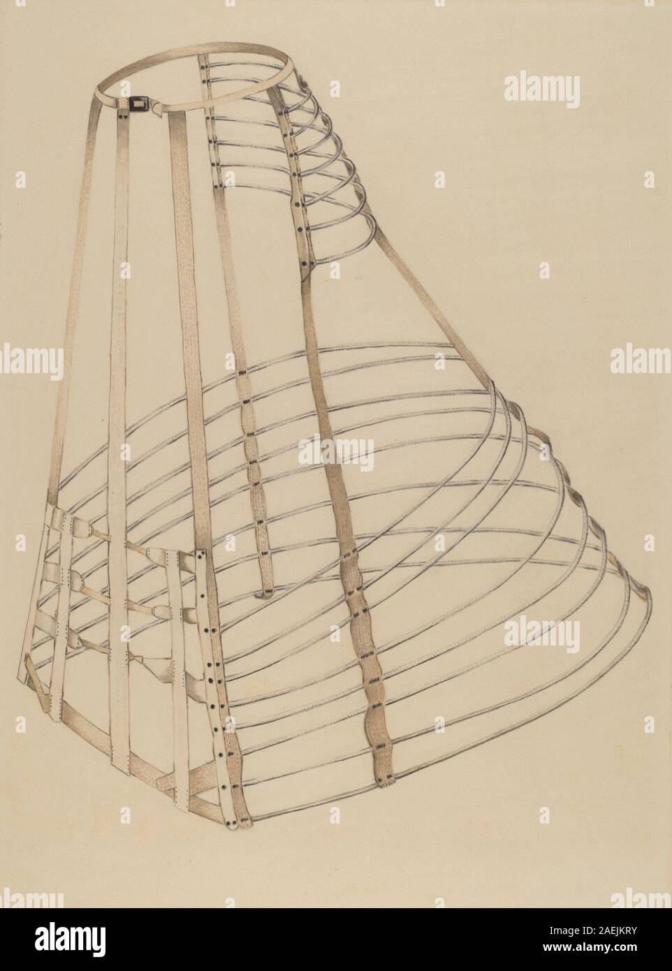 A toy hoop created by Mae Szilvasy between 1935-1942, showing circular ...