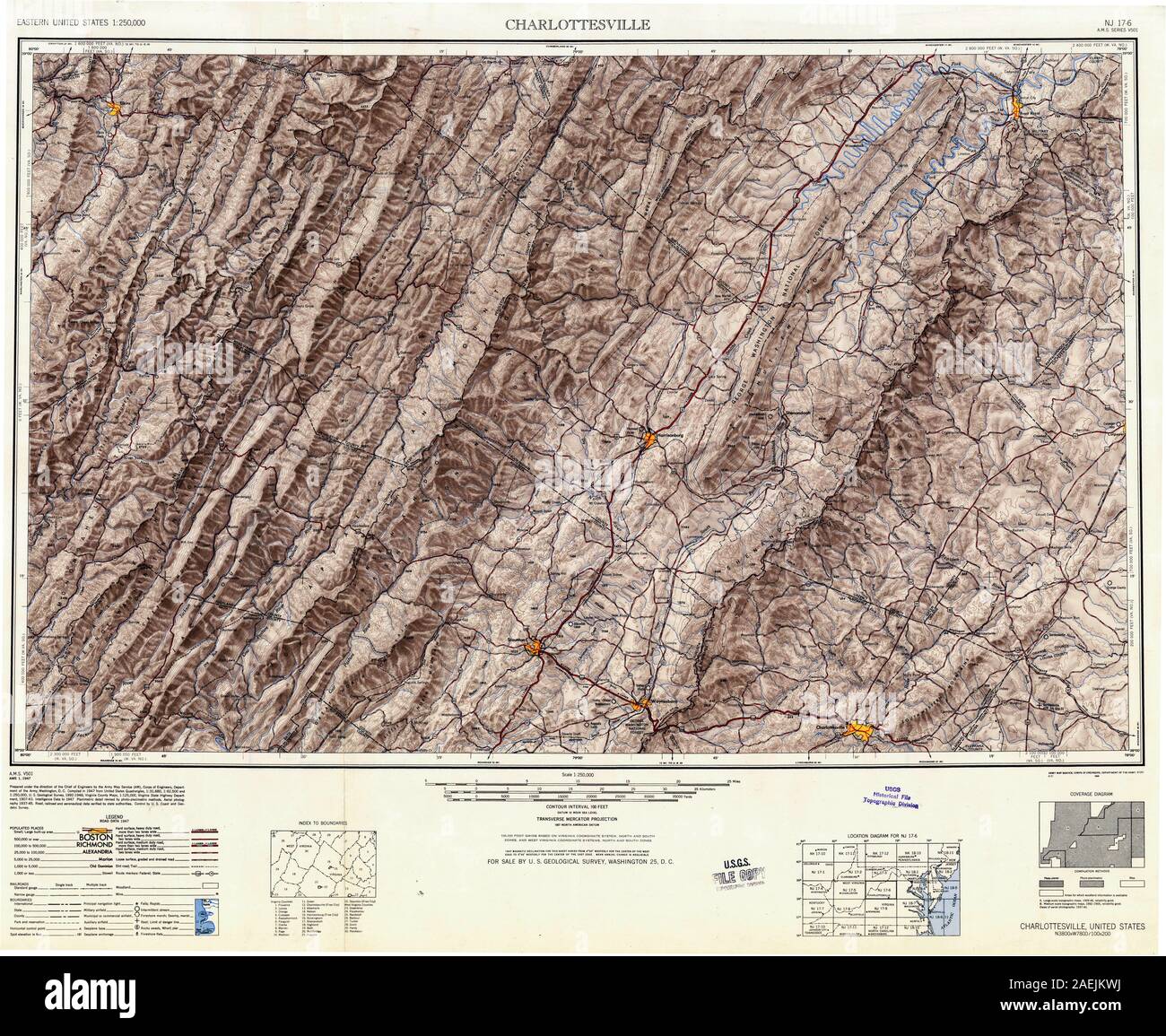 Charlottesville map hi-res stock photography and images - Alamy