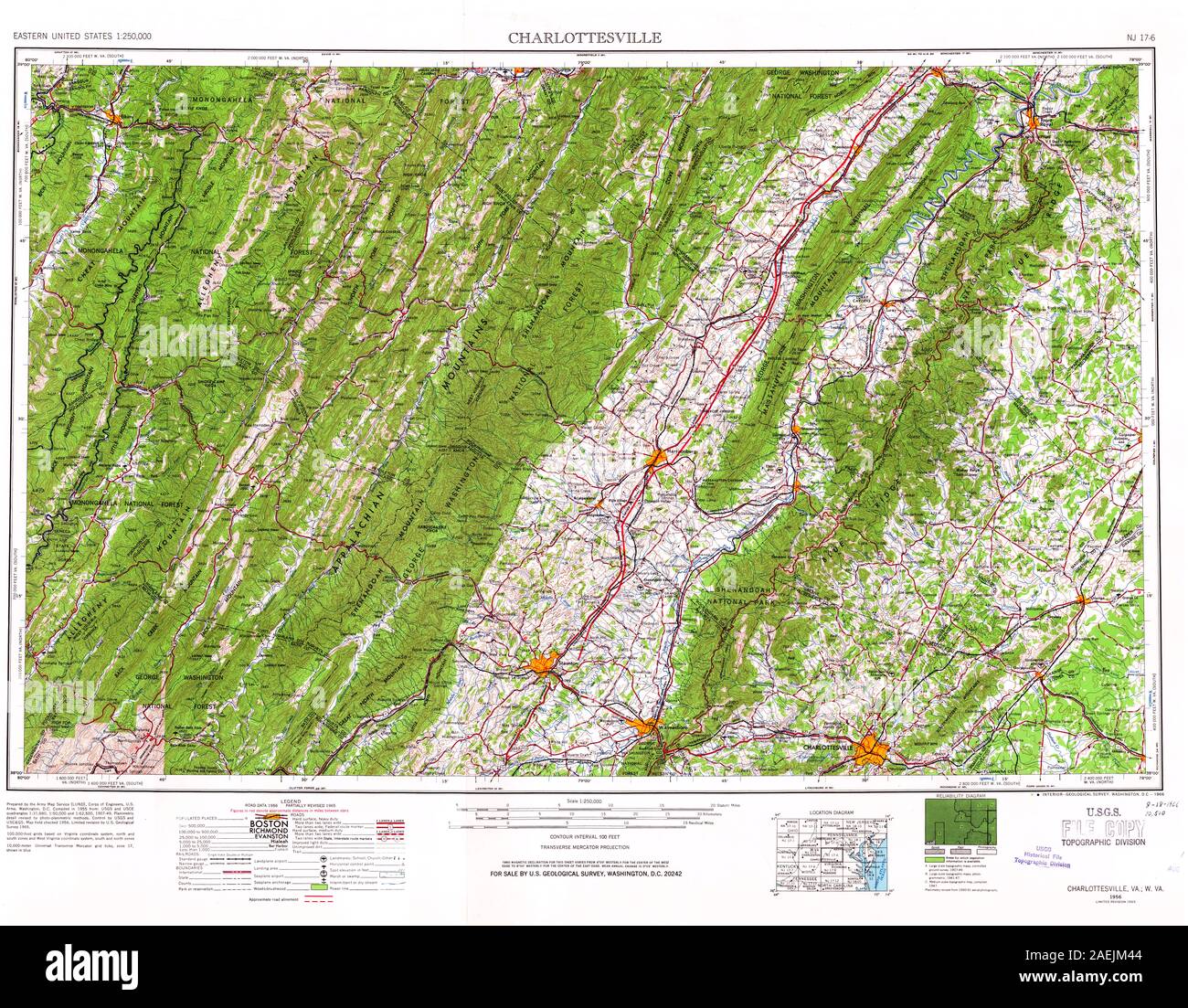 Charlottesville map hi-res stock photography and images - Alamy