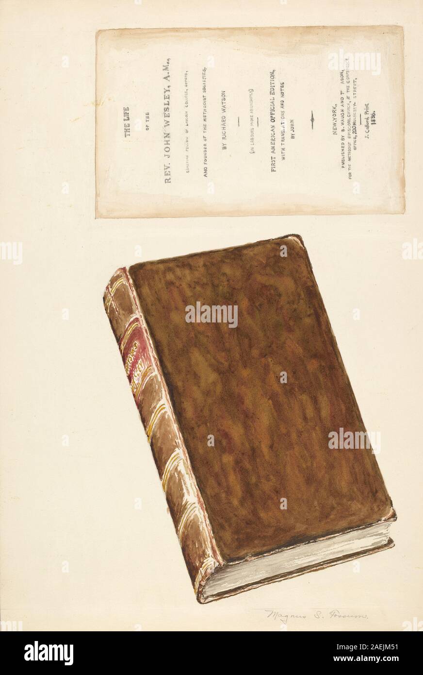 Old book titled 'Life of Wesley' by Magnus S. Fossum, circa 1936, bound ...