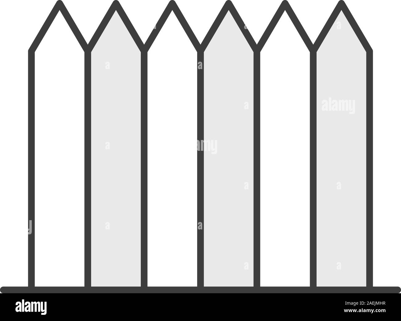 Wooden Fence Color Icon Picket Isolated Vector Illustration Stock Vector Image And Art Alamy