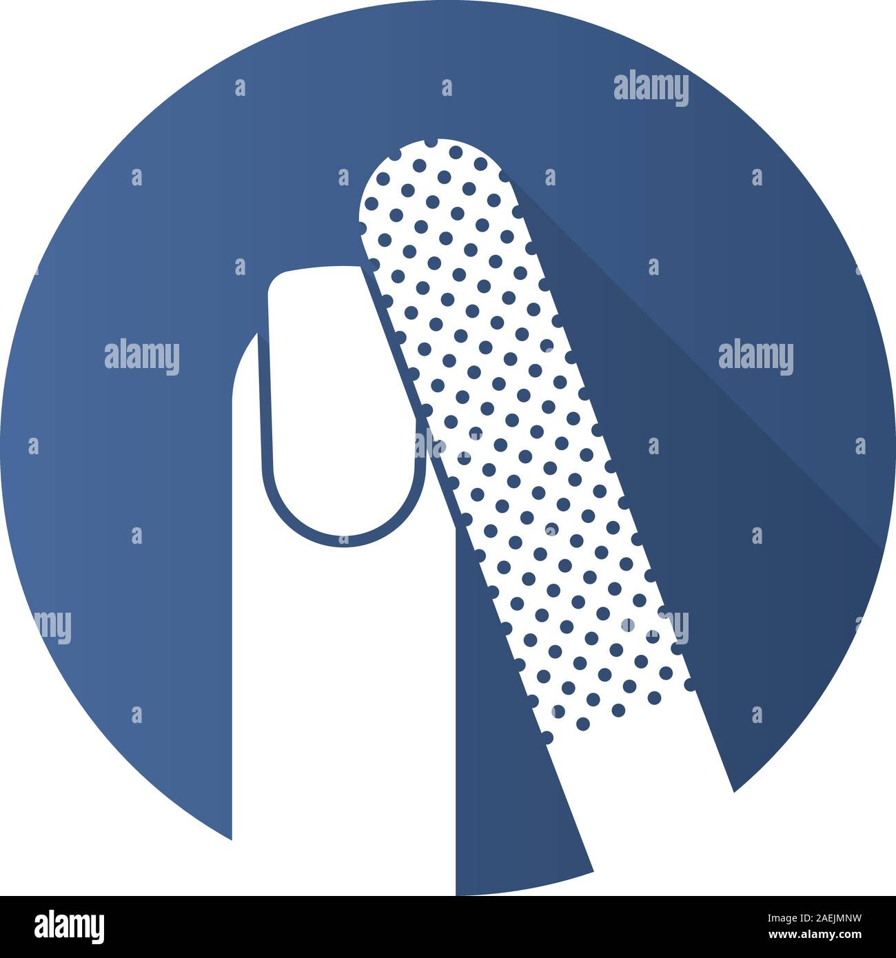 Nail filing flat design long shadow glyph icon. French manicure. Woman ...