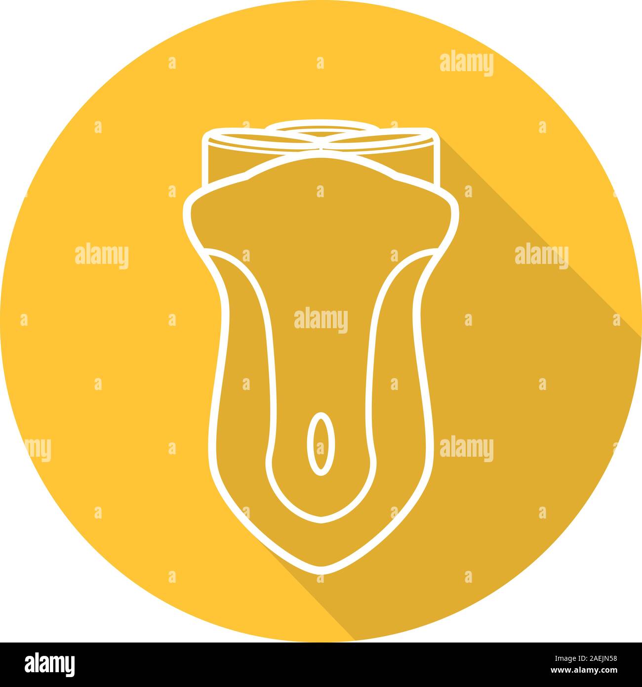 Electric shaver flat linear long shadow icon. Razor. Vector outline ...