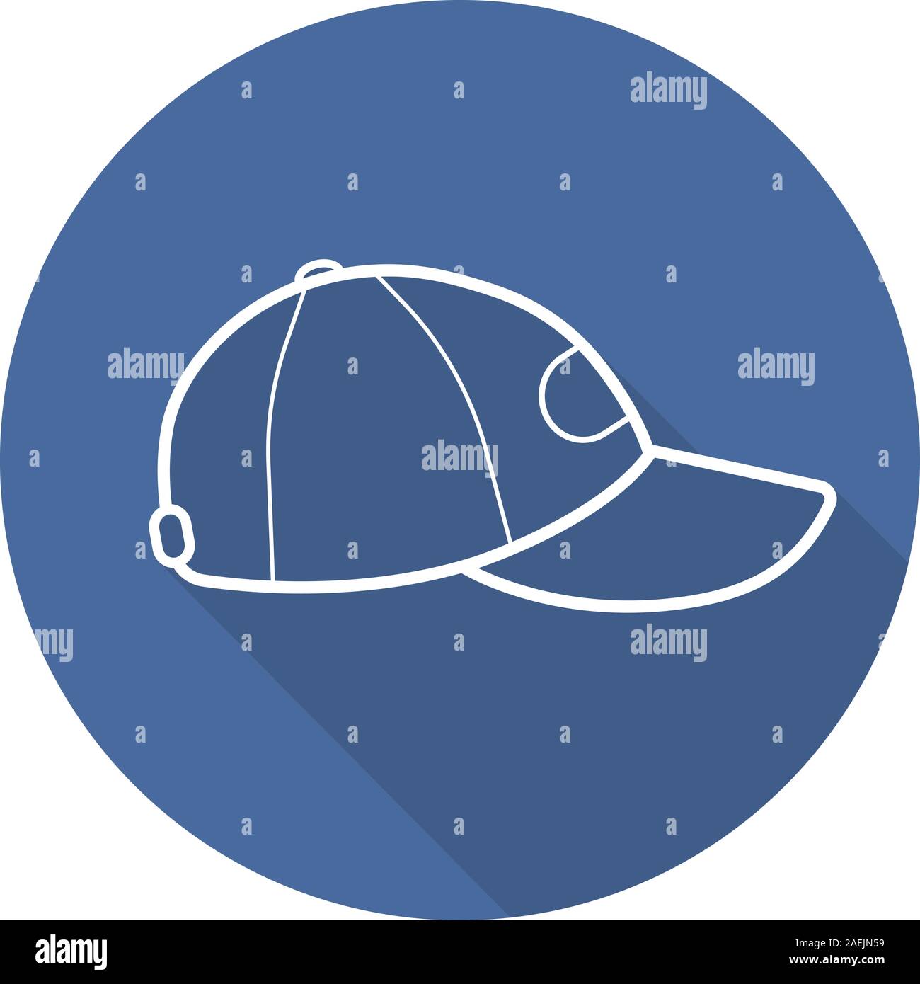 Baseball cap flat linear long shadow icon. Vector outline symbol Stock ...