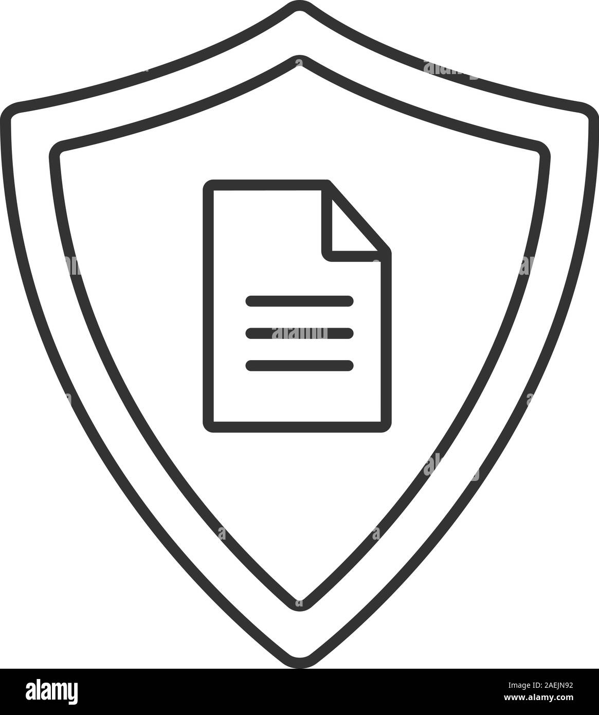 Personal document security linear icon. Thin line illustration ...