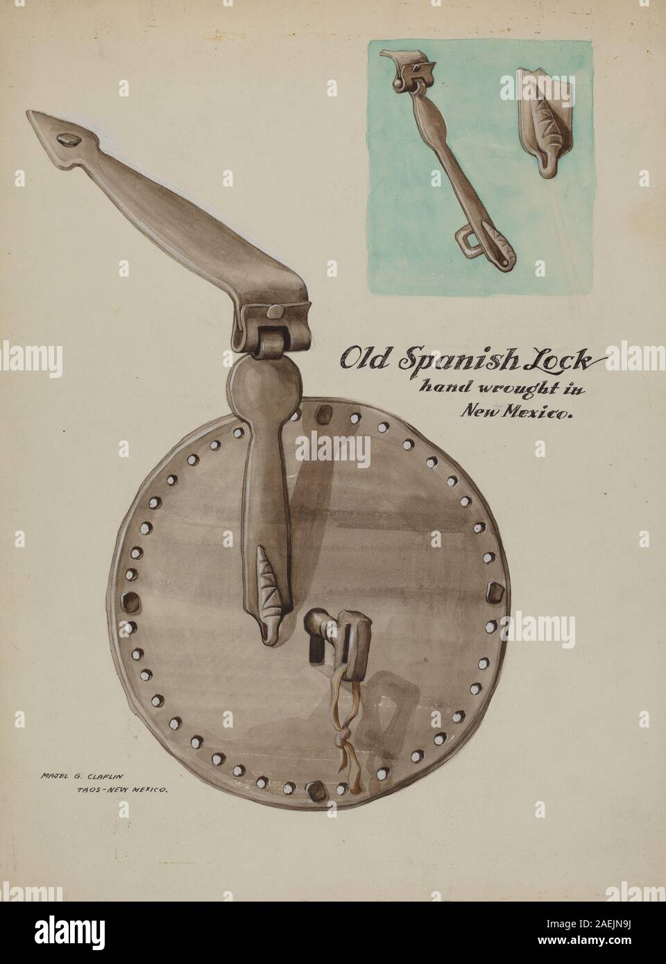 Majel G Claflin, Spanish Lock, c 1937 Spanish Lock; c. 1937 Stock Photo ...