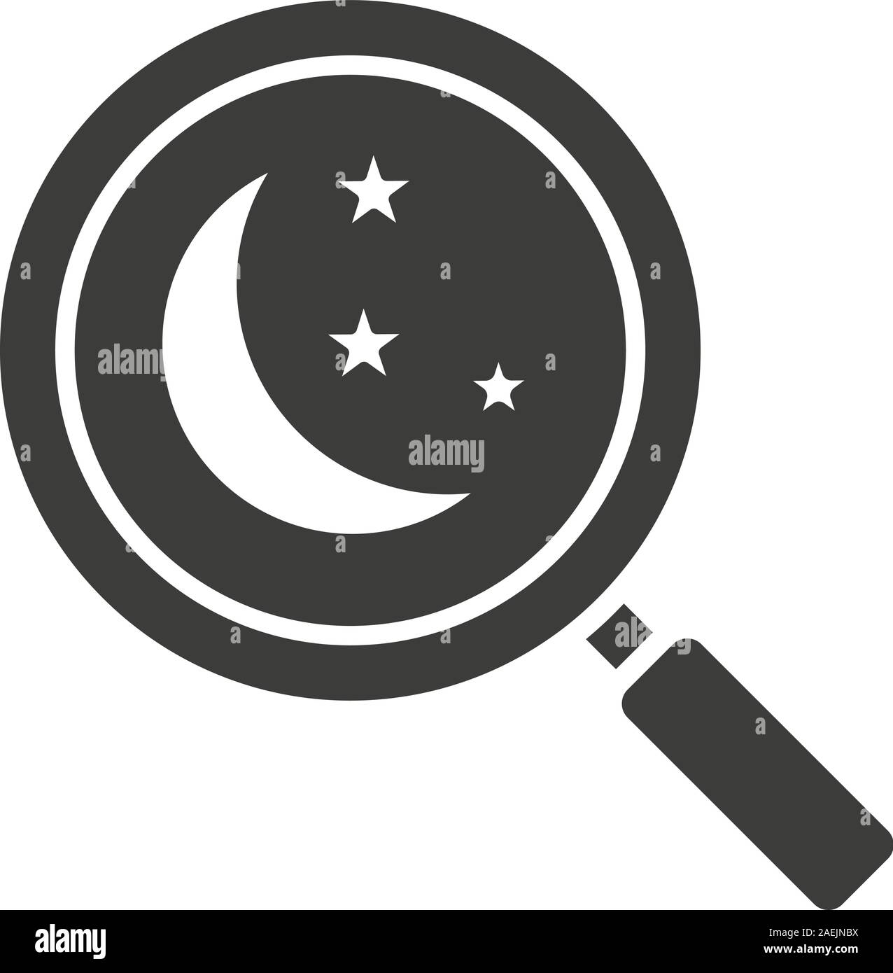 Place to sleep search glyph icon. Silhouette symbol. Magnifying glass ...