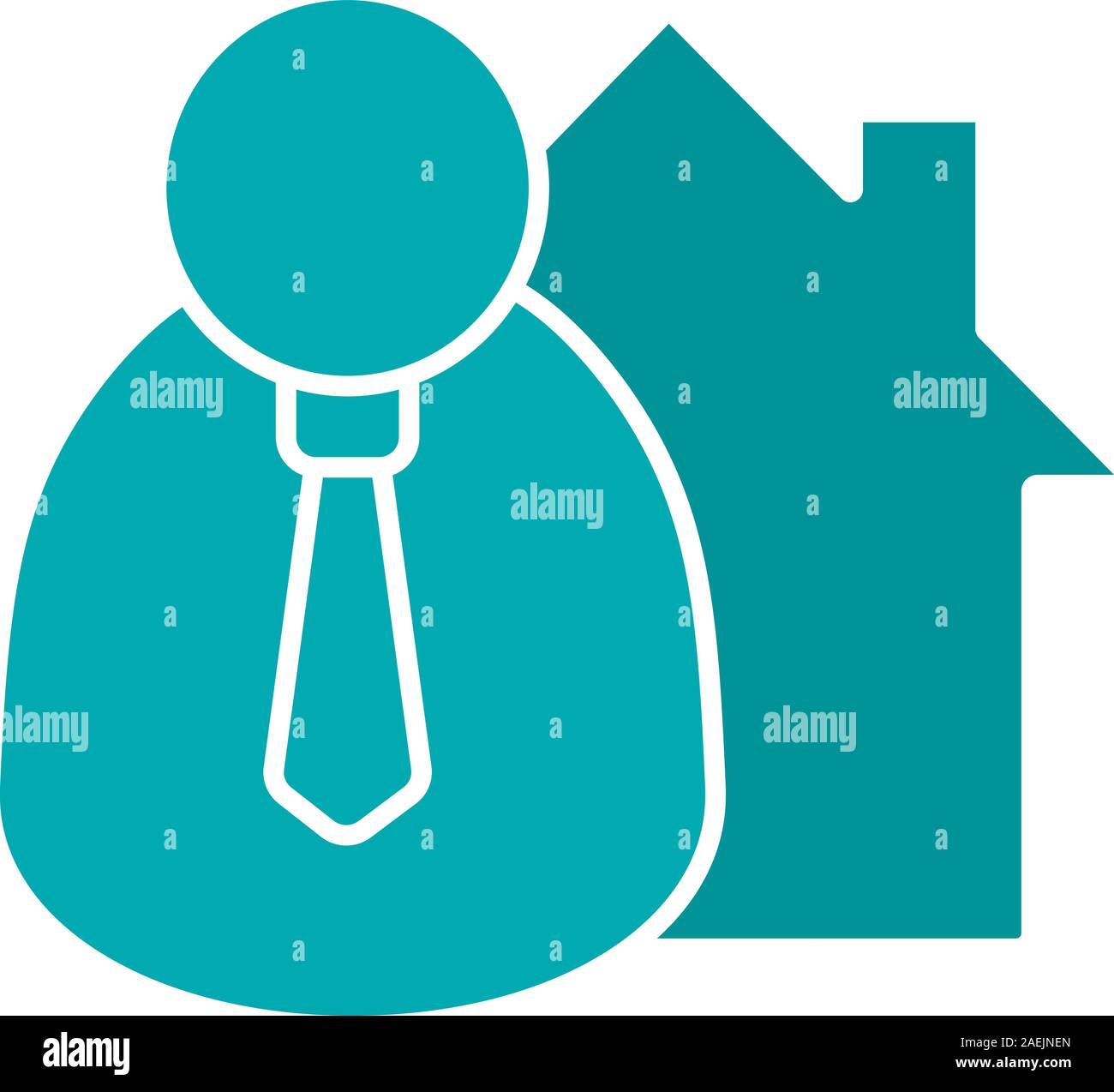 Broker, realtor glyph color icon. Real estate market agent. Silhouette ...