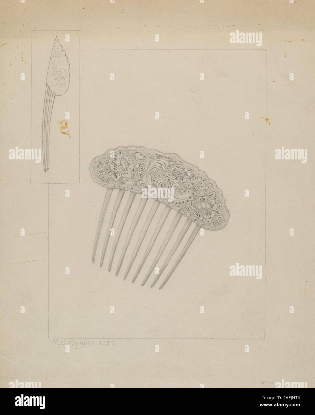 Comb created by Manuel G. Runyan in 1937, showing detailed ...