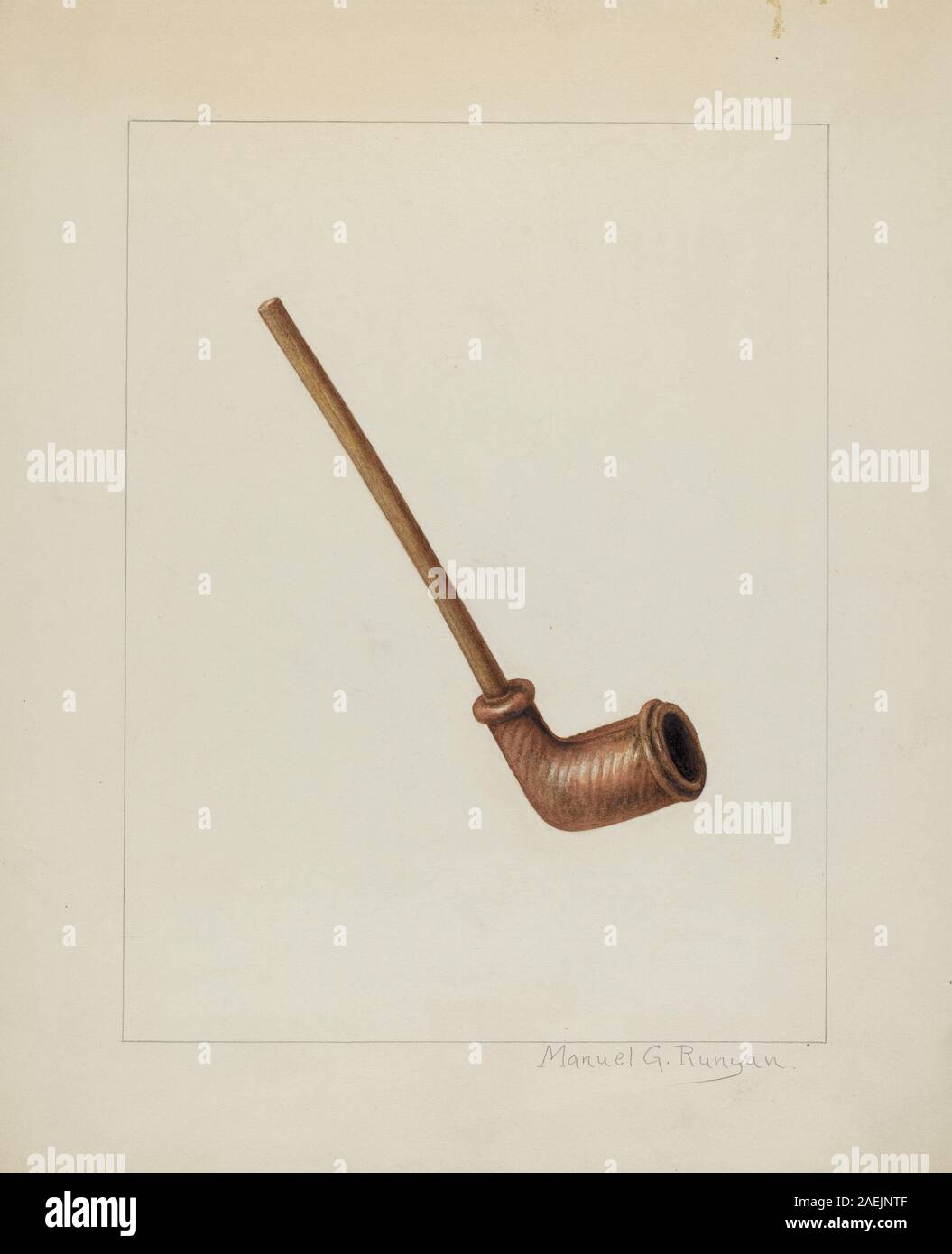 Manuel G Runyan, Clay Pipe, c 1938 Clay Pipe; circa 1938 date Stock ...