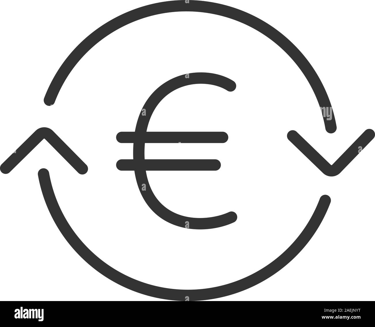 Euro exchange linear icon. Thin line illustration. Refund contour ...