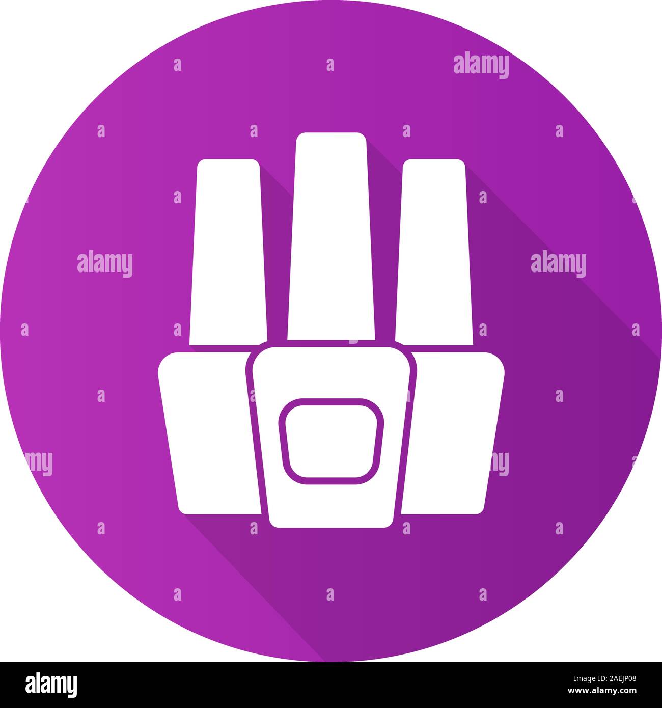Nail Polish Bottles Flat Design Long Shadow Glyph Icon Vector