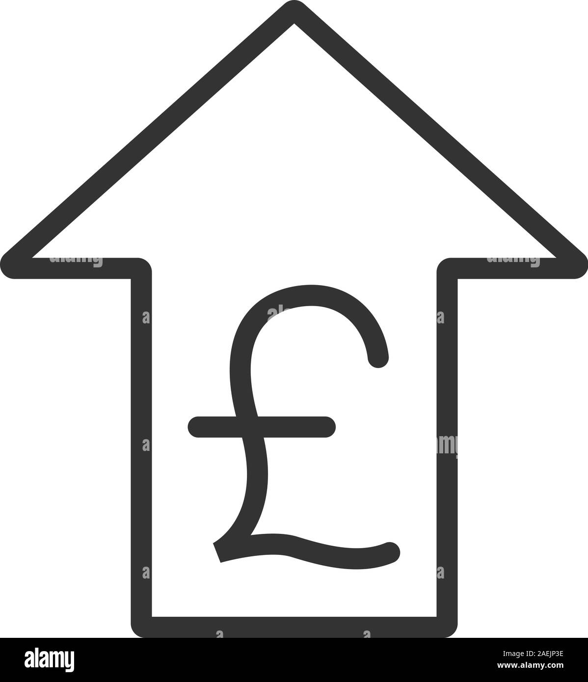 Pound rate rising linear icon. Thin line illustration. Great Britain ...