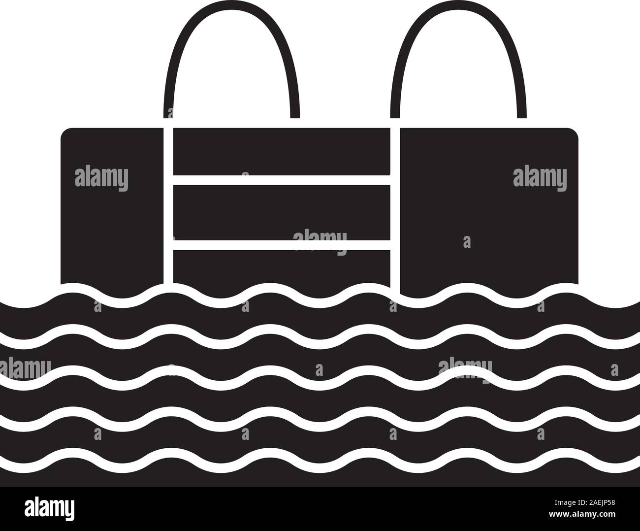 Swimming pool glyph icon. Silhouette symbol. Negative space. Vector ...