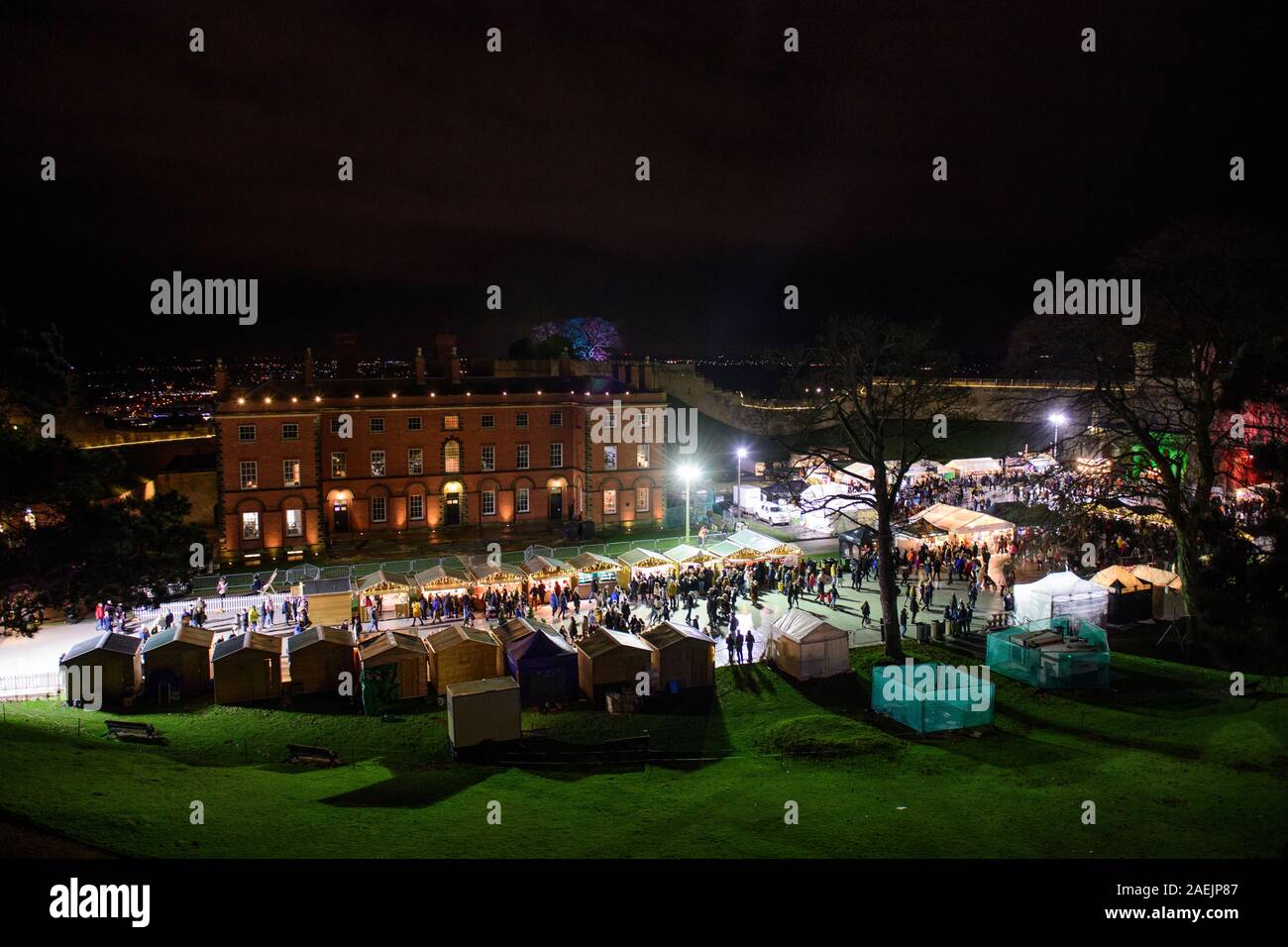The Lincoln Christmas Market stalls inside the grounds of Lincoln ...