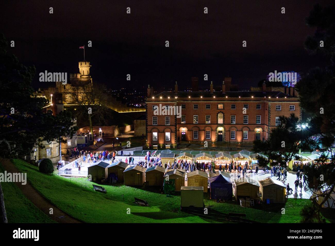 The Lincoln Christmas Market stalls inside the grounds of Lincoln ...
