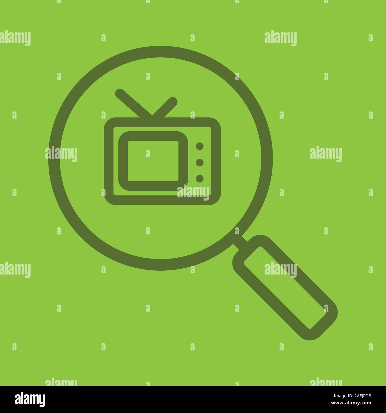 TV channel stream search color linear icon. Magnifying glass with tv ...