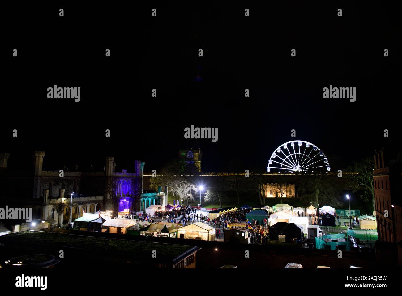 The Lincoln Christmas Market stalls inside the grounds of Lincoln ...