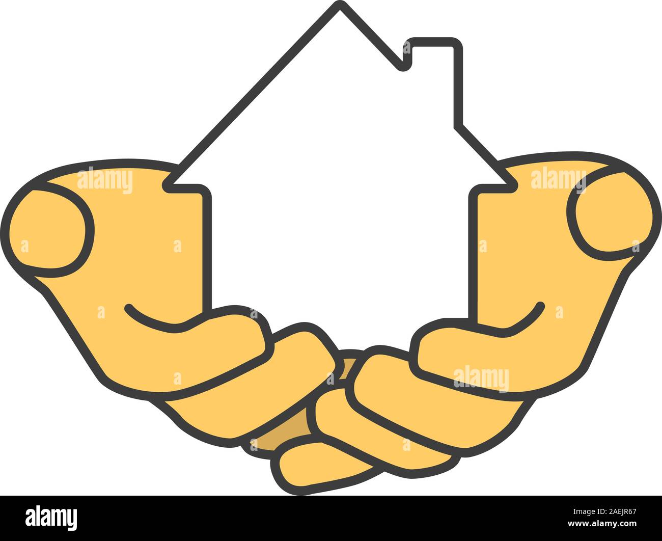 House in hands logo icon hi-res stock photography and images - Alamy
